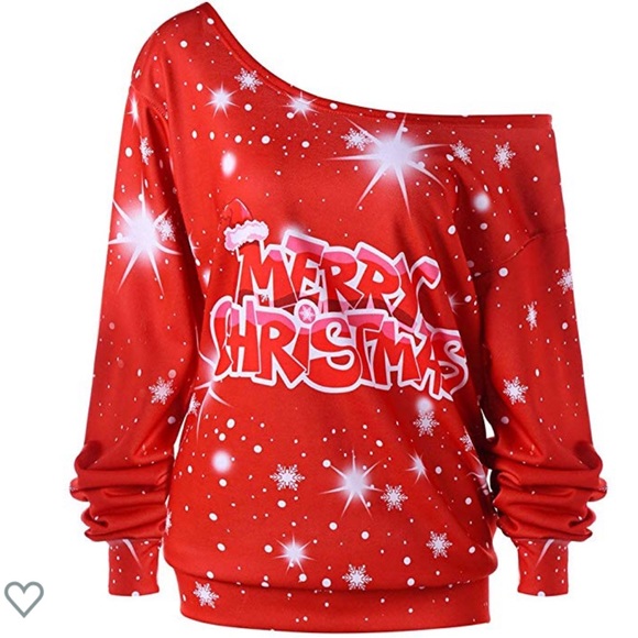 Boutique | Sweaters | Drop Shoulder Merry Christmas Plus Size Sweater ...